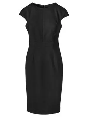 CONQUISTA Fashion Fitted Dress With Cap Sleeves - Black