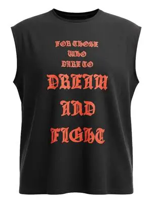 TOKKOU Sleeveless Cotton Top With Hannya Graphic - Black