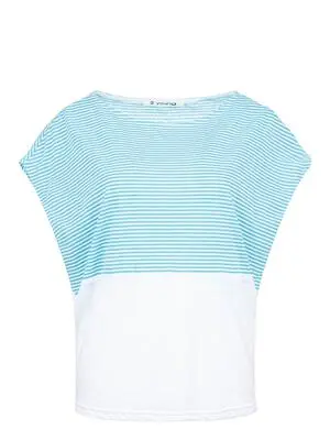 CONQUISTA Sleeveless Stripe Detail Jersey Top - Blue