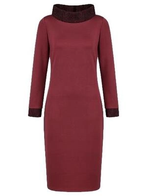 CONQUISTA Fitted Punto Di Roma Dress With Lace Detail - Red