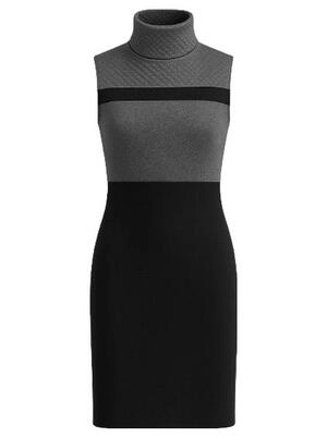 CONQUISTA Sleeveless High Neck Jersey Dress - Grey