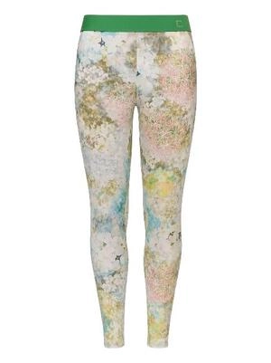 CONQUISTA Silky Floral Print Pants - Green