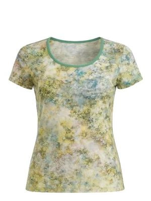 CONQUISTA Floral Short Sleeve Top - Green