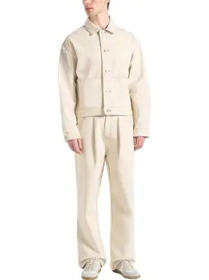 Manière De Voir Damien Denim Jacket With Back Pleat - Cream