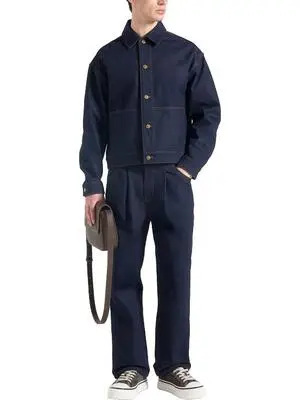 Manière De Voir Damien Denim Jacket With Back Pleat - Indigo
