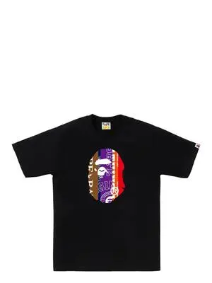 A BATHING APE Fans Scarf Ape Head Tee - Black