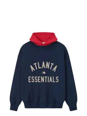 Fear Of God Fear Of God Essentials Atlanta Braves Hoodie Navy/red