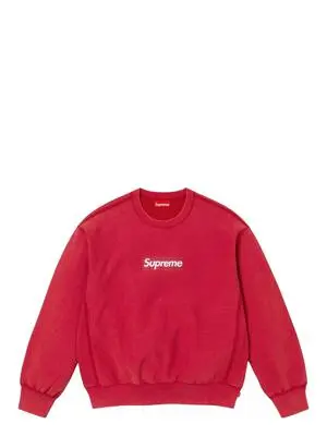 Supreme Washed Box Logo Crewneck - Red