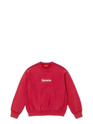 Supreme Washed Box Logo Crewneck - Red