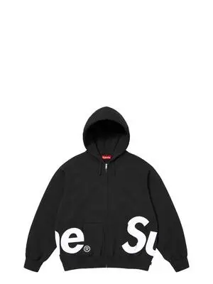 Supreme Big Logo Zip Up Hooded Sweatshirt - Black