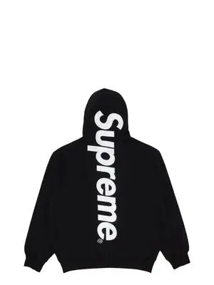 Supreme Satin Appliqué Hooded Sweatshirt - Black
