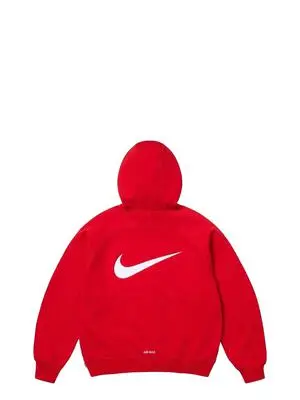 Supreme X Nike Zip Up Hooded Sweatshirt - Red