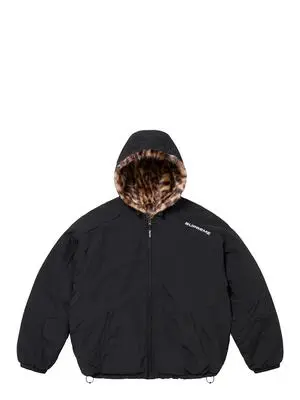 Supreme Faux Fur Reversible Hooded Track Jacket - Black
