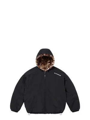 Supreme Faux Fur Reversible Hooded Track Jacket - Black
