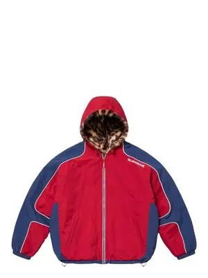 Supreme Faux Fur Reversible Hooded Track Jacket - Red
