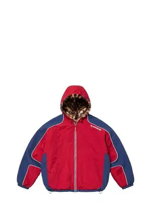 Supreme Faux Fur Reversible Hooded Track Jacket - Red