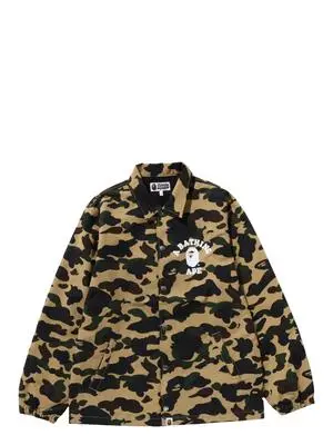 A BATHING APE 1st Camo Nylon Tussah Coach Jacket - Yellow/camo