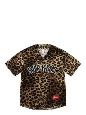 Supreme Velvet Baseball Jersey - Leopard