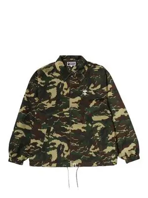 A BATHING APE Glitch Woodland Camo Coach Jacket - Green