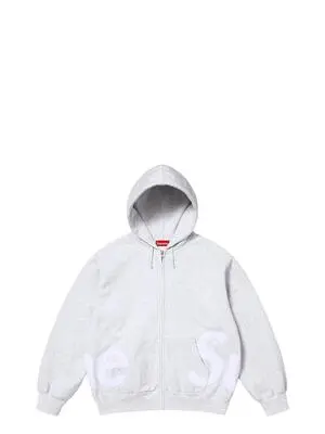 Supreme Big Logo Zip Up Hooded Sweatshirt - Ash Grey