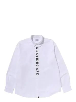 A BATHING APE 1st Camo Applique Oxford Long-sleeve Shirt - White