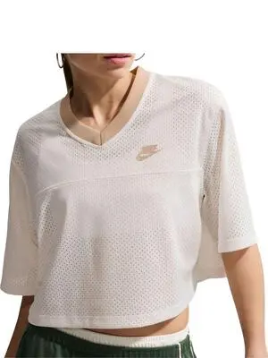 Nike Nsw Heritage Festival Crop Mesh Jersey - Sail/linen