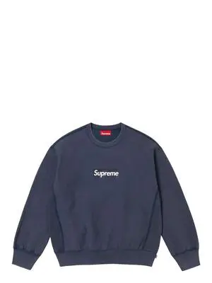 Supreme Washed Box Logo Crewneck - Navy