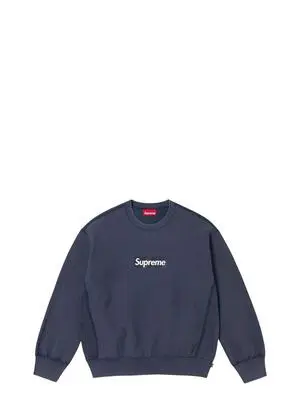 Supreme Supreme Washed Box Logo Crewneck Navy