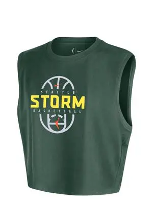 Nike Seattle Storm Wnba Authentic Sleeveless Cropped T-shirt - Fir