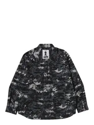 A BATHING APE Multi Pixel Camo Military Shirt - Black