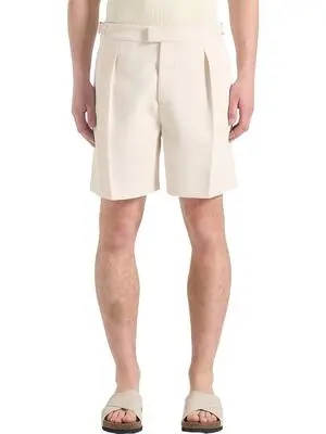 Manière De Voir Maniere De Voir Marin Twill Pleated Shorts - Cream