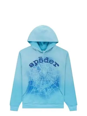 SP5DER SP5DER OG Web V2 Spray Hoodie Light Blue