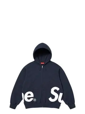 Supreme Big Logo Zip Up Hooded Sweatshirt - Navy