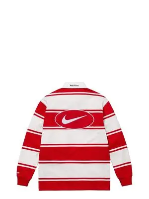 Supreme X Nike Stripe Rugby Long Sleeve Shirt - Red