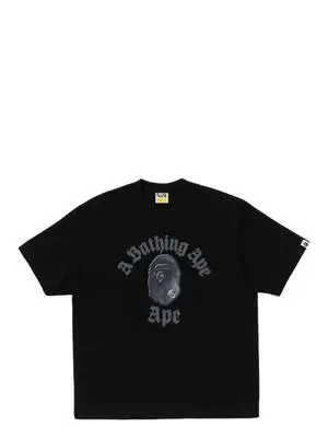 A BATHING APE Gothic College Relaxed Fit Tee - Black
