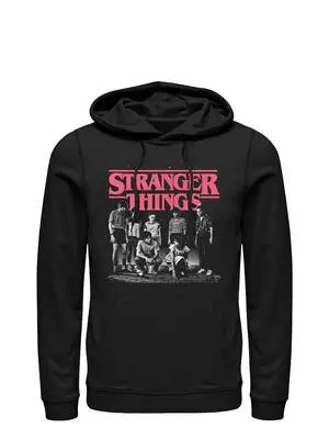 STRANGER THINGS Logo Graphic Pullover Hoodie - Black