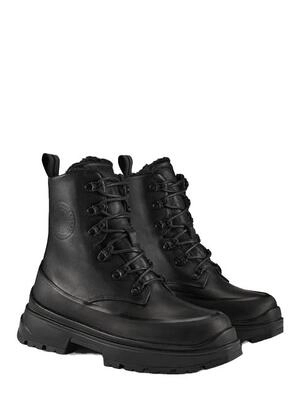 Canada Goose Kya Lace-up Shearling-lined Waterproof Leather Boots - Black