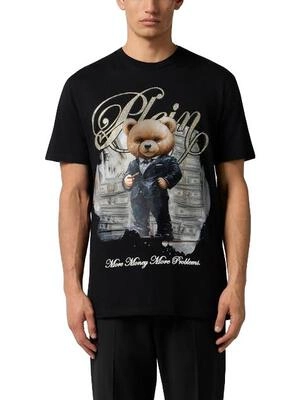 Philipp Plein Round Neck T-shirt Teddy Money - Black