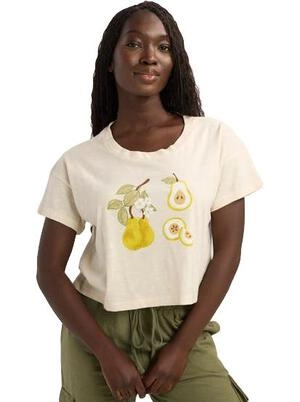 KNOWN SUPPLY Pear Graphic Organic Cotton T-shirt - Stone