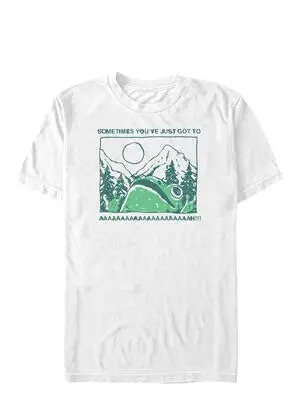 LOST GODS Frog Nature Scream Drawing Graphic T-shirt - White