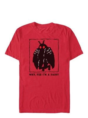 LOST GODS Mothman Fairy Art Graphic T-shirt - Red