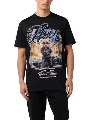 Philipp Plein Round Neck T-shirt Teddy Racing - Black