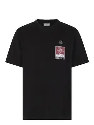 Philipp Plein Round Neck T-shirt Tennis Society Label - Black