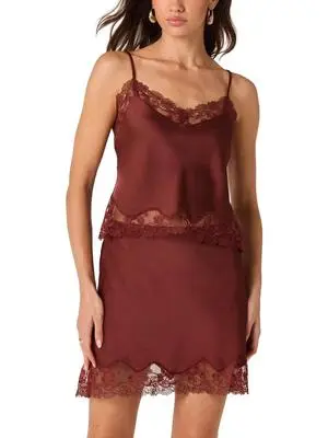 Astr The Label Yulissa Lace Trim Camisole - Rust