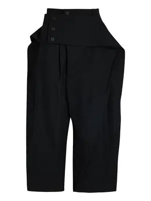 Issey Miyake Belted-effect Wide-leg Woven Trousers - Black
