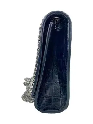 SAINT LAURENT Saint Laurent Black Crocodile Effect Shoulder Bag