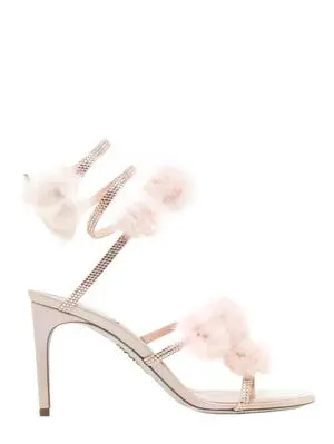Rene Caovilla Rosalia Pompom-detail Sandals - Neutrals