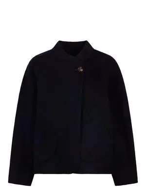 Soeur Windsor High Neck Patch-pocket Jacket - Blue