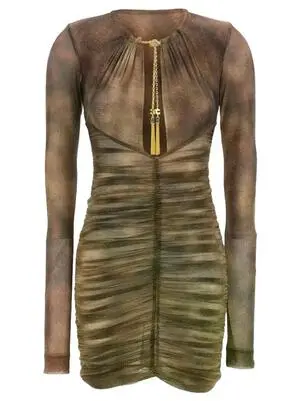 ELISABETTA FRANCHI Elisabetta Franchi Ruched Mini Dress With Pendant Detail