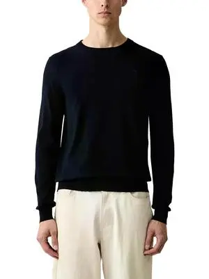 TRUSSARDI Embroidered Logo Crew Neck Sweater - Blue